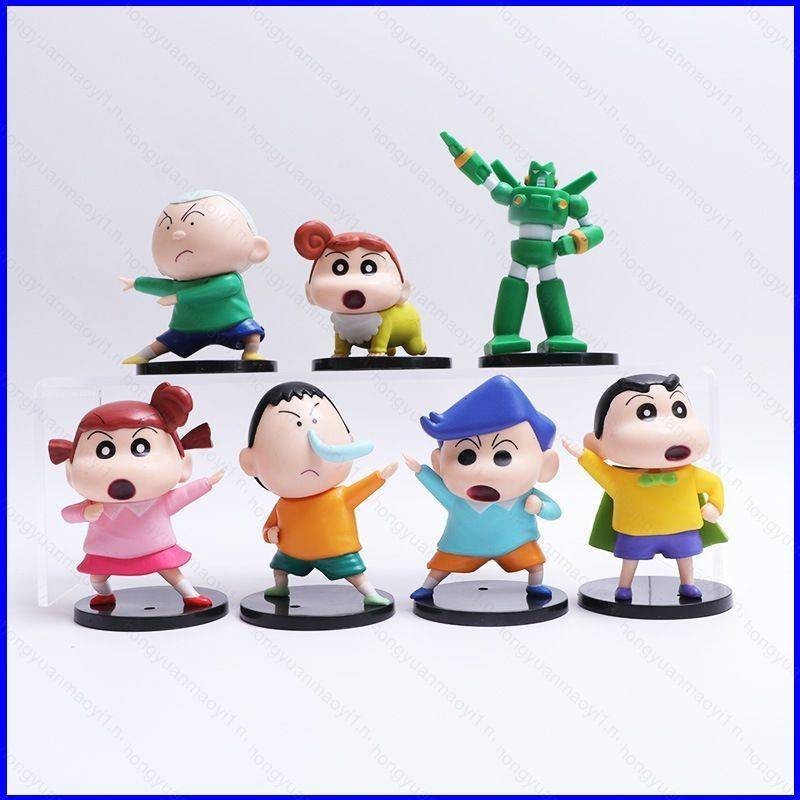 Loye 7pcs Crayon Shin-chan Action Figure Kantamu robo Sunflower Kazama ...