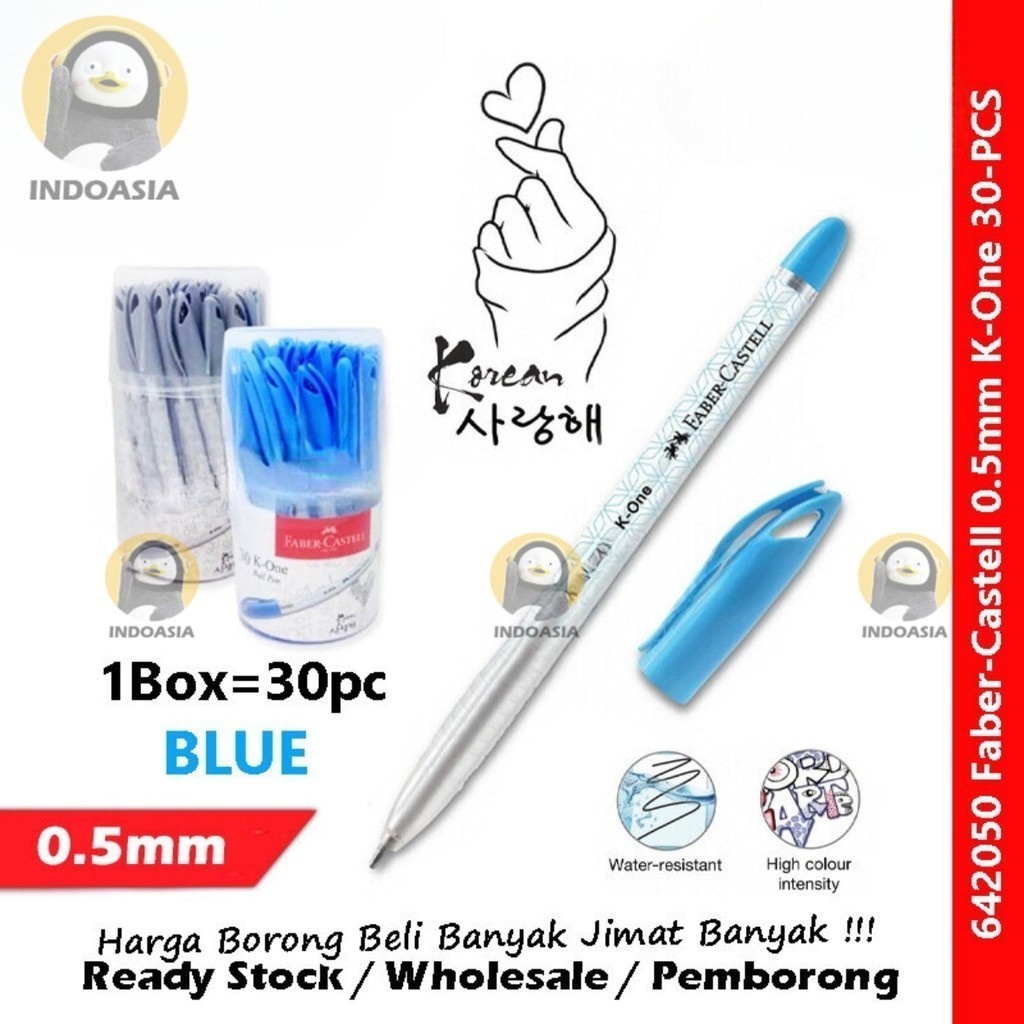 Faber Castell K-One Cap Ball Pen / Retractable Gel Pen 0.5mm / Click ...