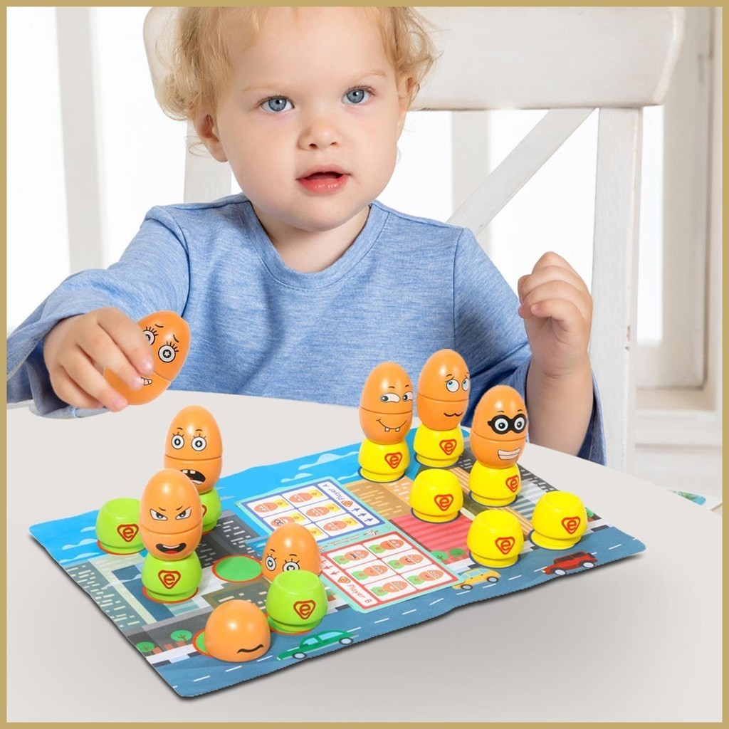Learning Educational Egg Emoticon Matching Toy Kids Sorter Game Kids ...