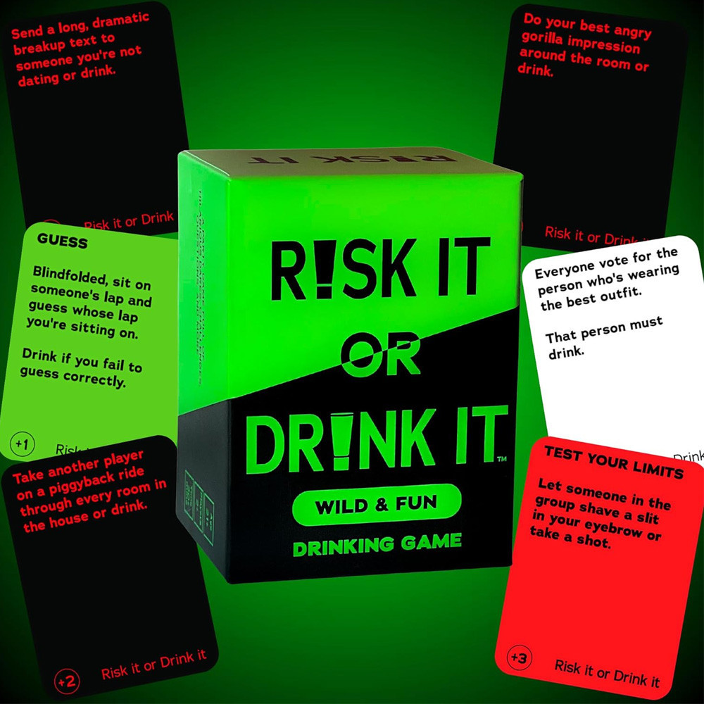 RISK IT OR DRINK IT Wild& Fun Drinking Game for Pregame, Game Night ...