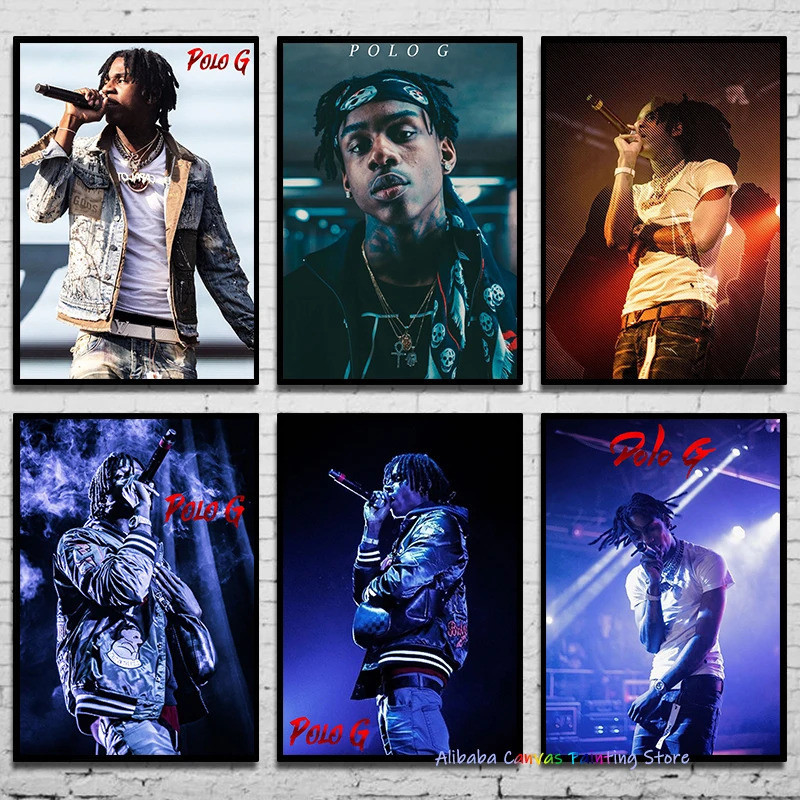 Polo G Hip Hop Rapper muzik bintang potret Poster mencetak dinding seni ...
