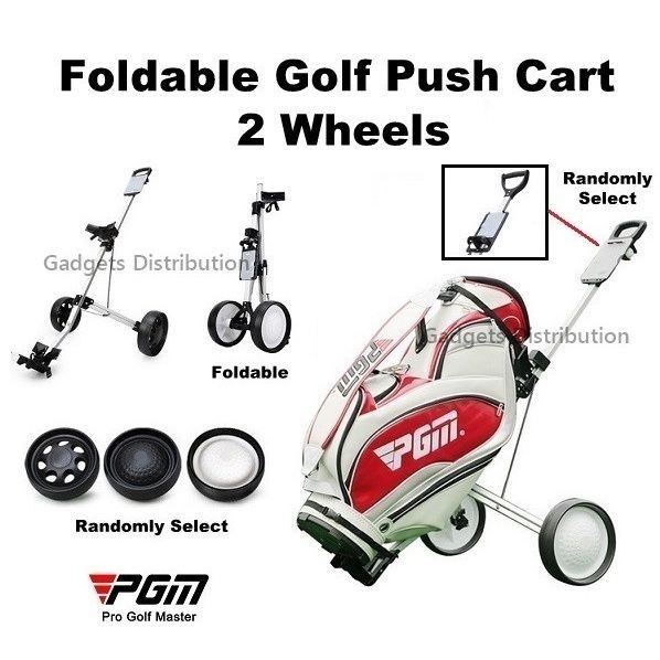 PGM 2-Wheel Foldable Golf Bag Push Cart Portable Trolley Aluminum Alloy ...