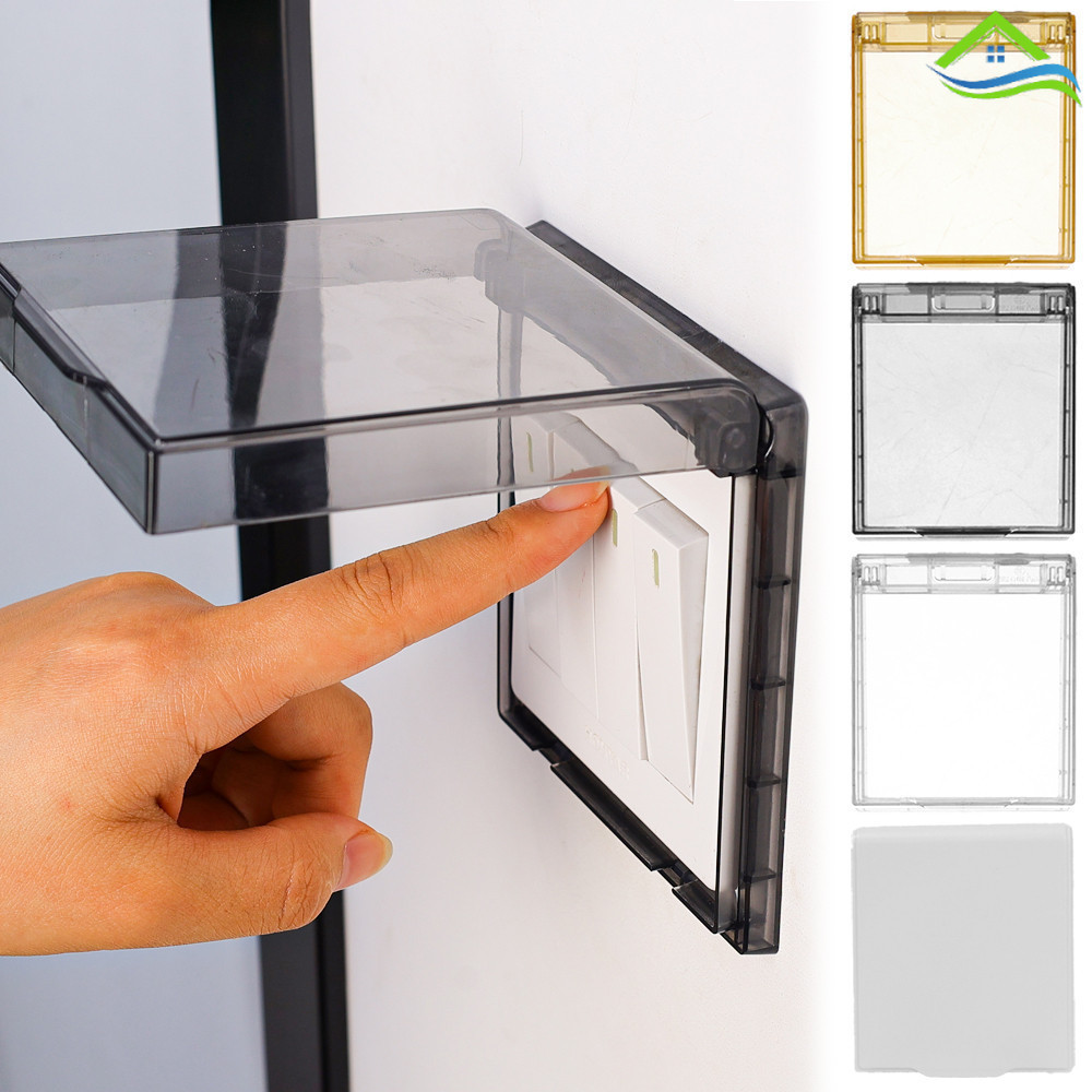 Practical Bathroom Wall Switch Waterproof Cover Flip Type Socket Box ...