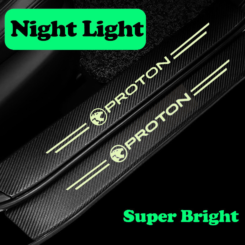 Luminous Car Door Side Sill Plate Step Sticker Protector Rear Trunk ...