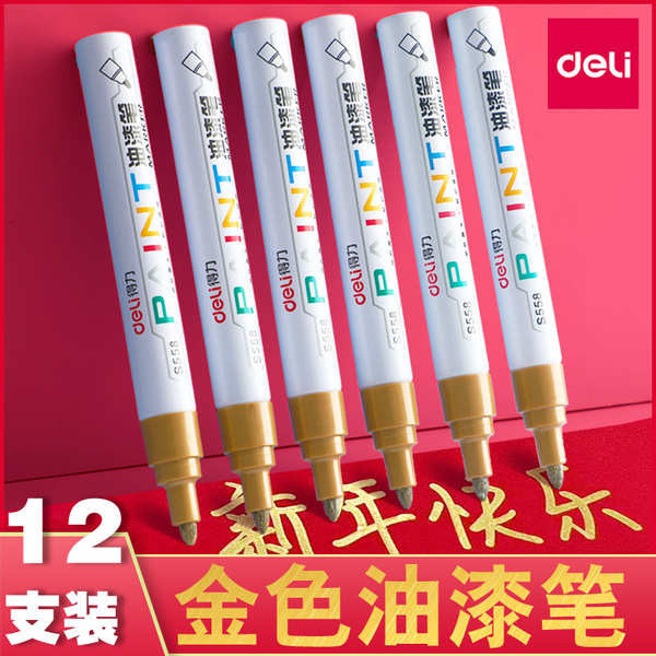 marker pen colour acrylic marker Pena cat emas Deli pen tandatangan pen ...