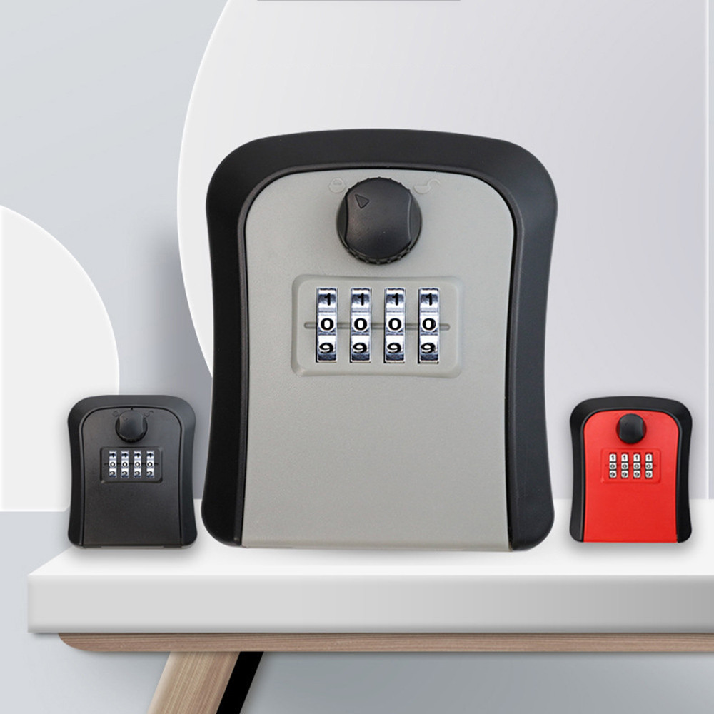 (FREE Installation tools) Wall Mount Key Storage Box 4 Digits Password ...