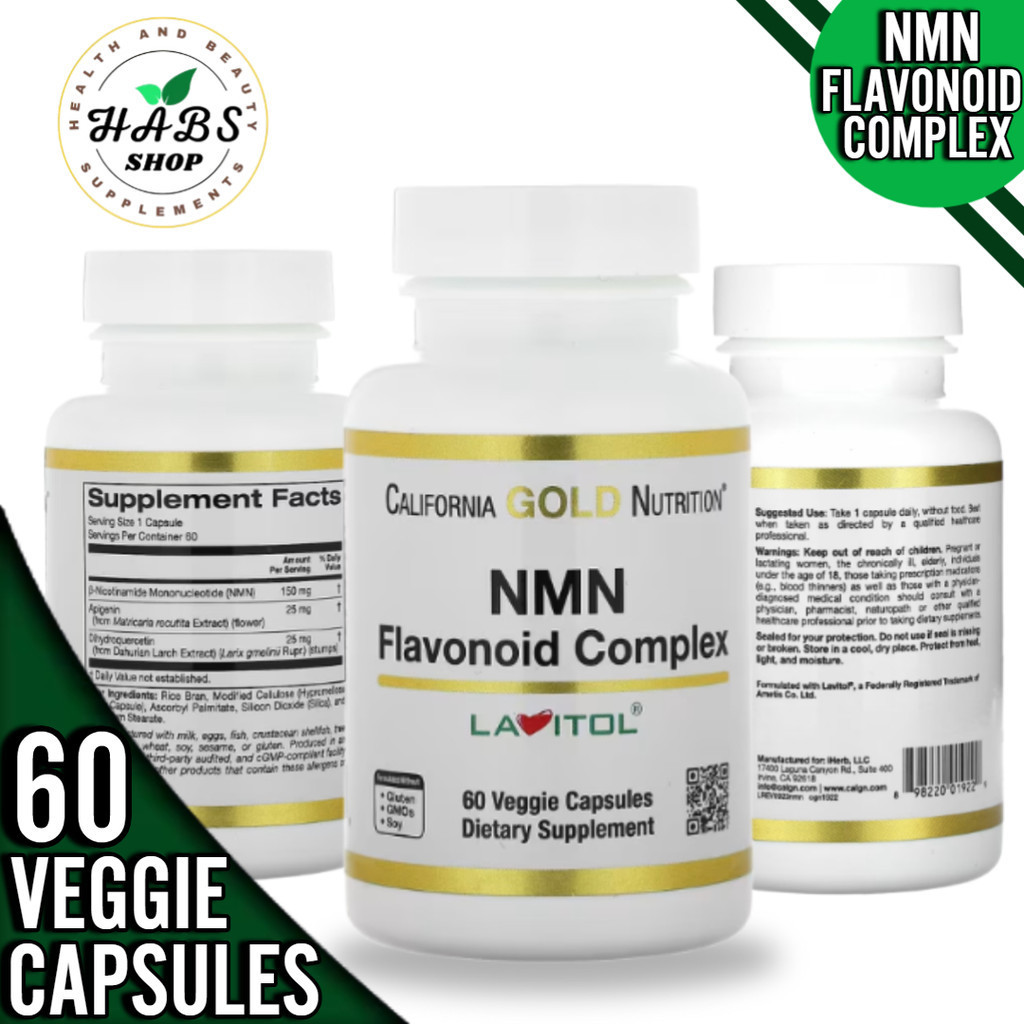California Gold Nutrition, NMN Flavonoid Complex, 60 Veggie Capsules ...