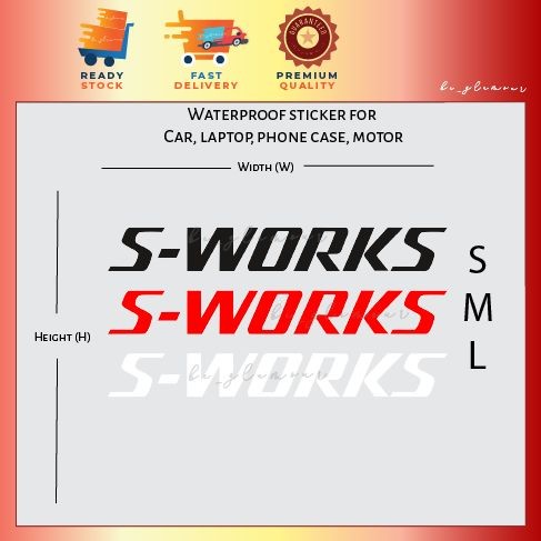 S-WORKS logo Sticker Reflective sworks road bike stiker kereta pantulan ...