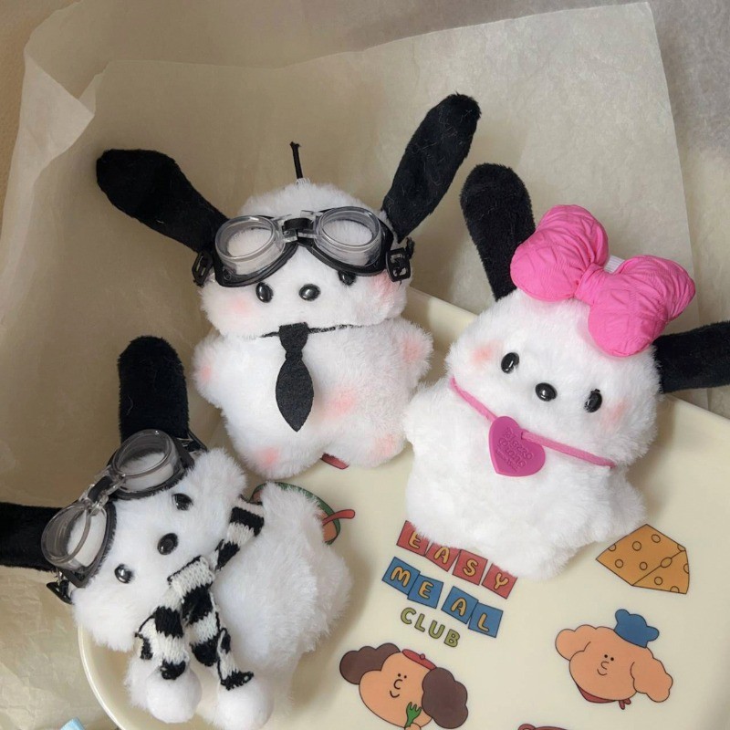 Kawaii Sanrio Pilot Pochacco Stuffed Toys Keychain Anime Tie Plush Doll ...