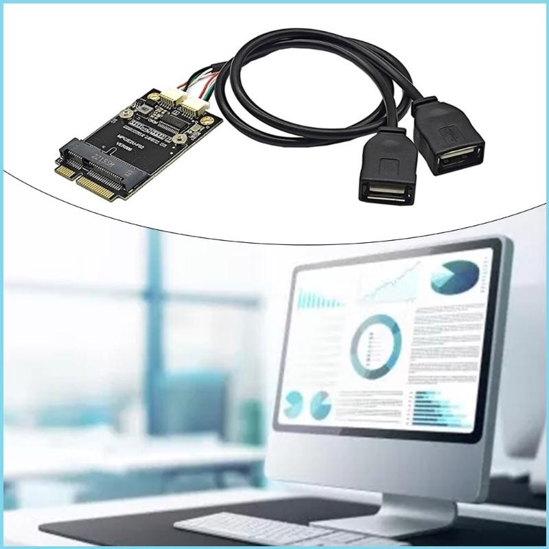 RUN PCIE to Double USB Adapter mPCIe to 5 Pin 2 Port USB2 0 Converters ...