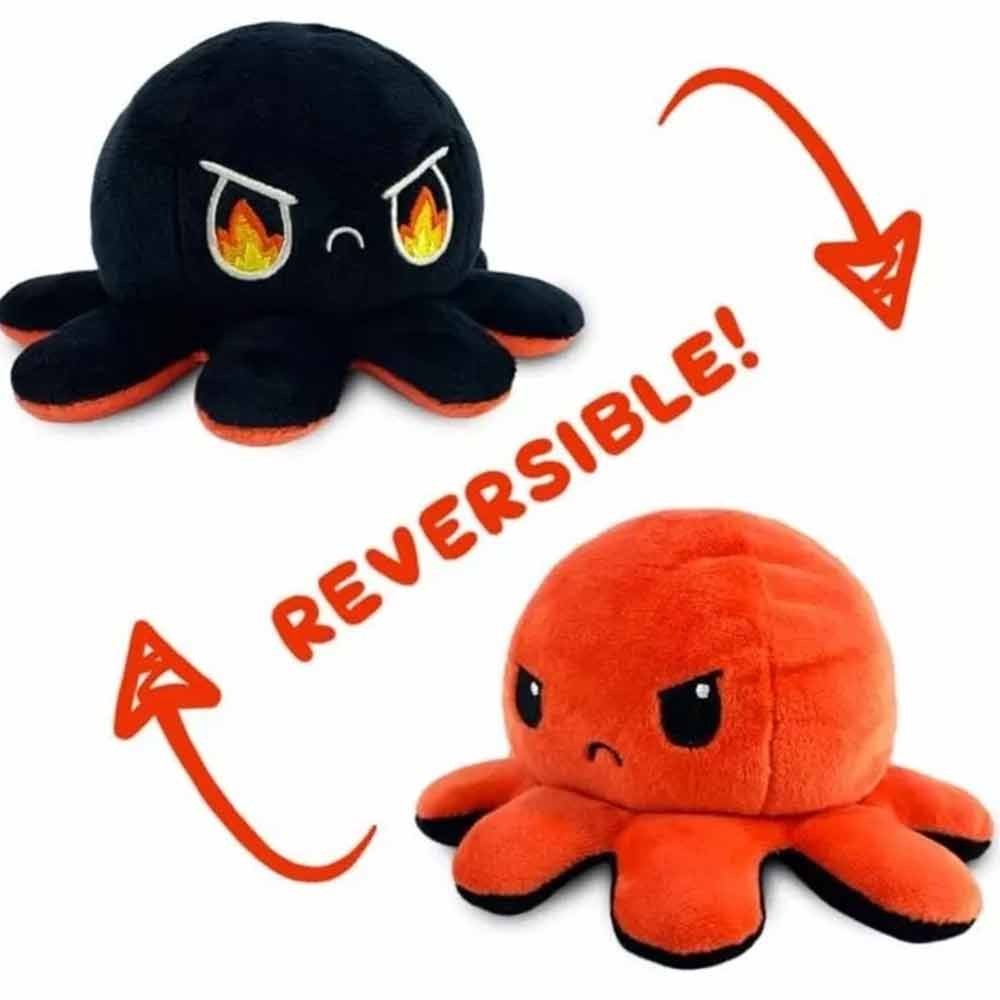 Reversible Octopus Plushie - Angry Red + Rage Black | Shopee Malaysia