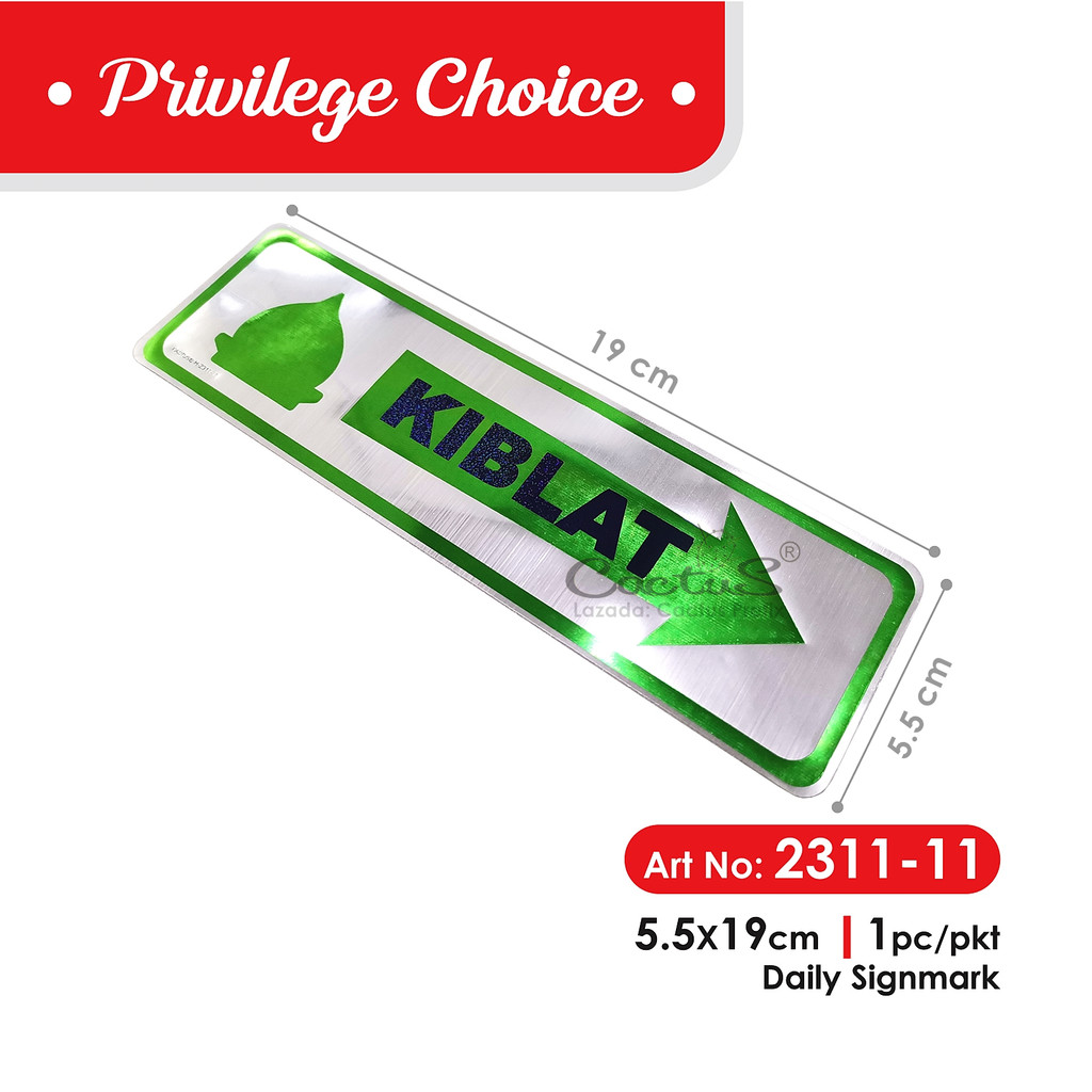 2311 Kiblat - Laser PVC Kiblat Sign Sticker Kiblat Arrow Kiblat Sticker ...