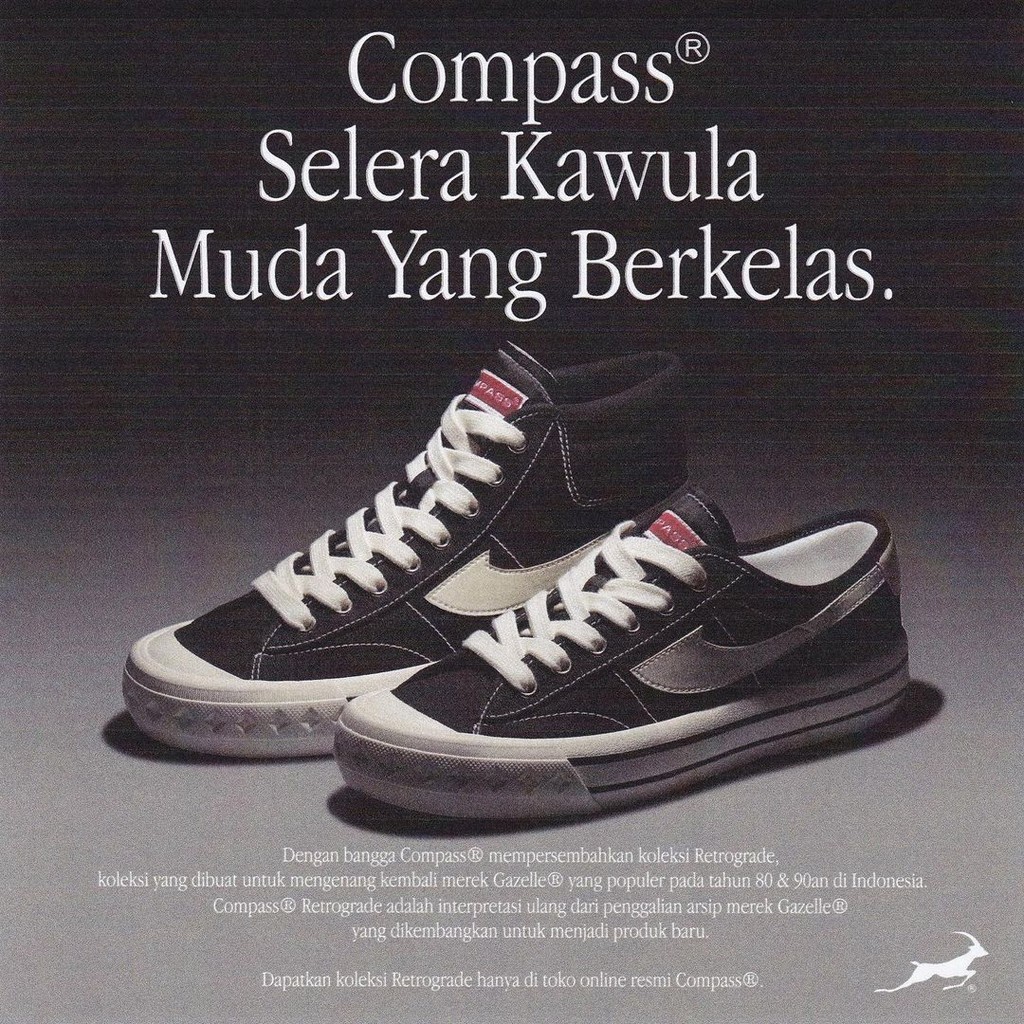 Compass Retrograde Low Black White Shoes 100% ORIGINAL | Shopee Malaysia