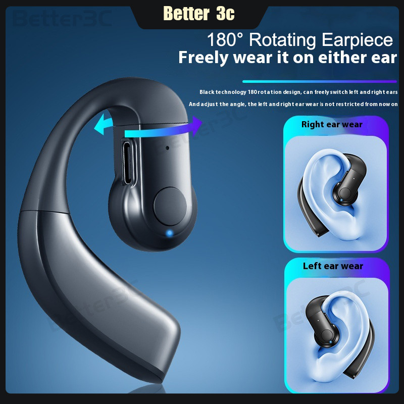 Bluetooth 5.4 Air conduction wireless earphones Single ear earbuds Free ...