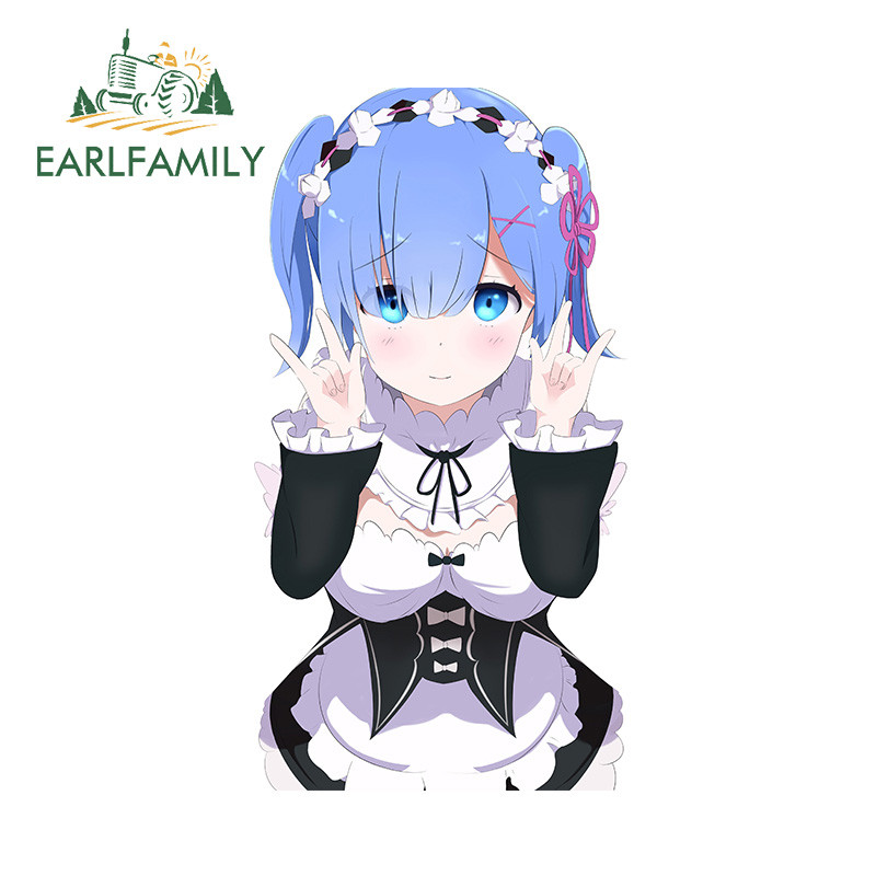EARLFAMILY 13cm x 9.2cm Re Zero Rem Car Sticker Humorous Occlusion ...