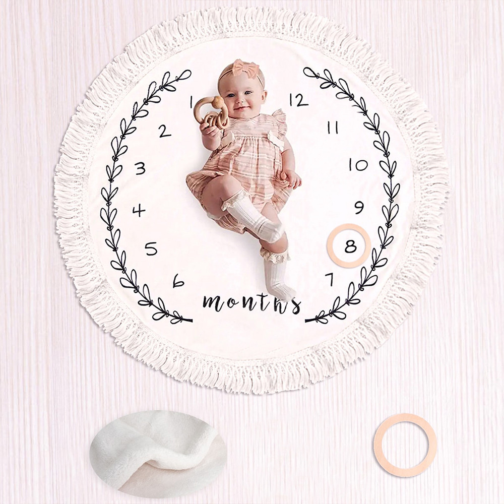 Ylsteed Flannel Month Milestone Blanket Baby First Year Calendar ...