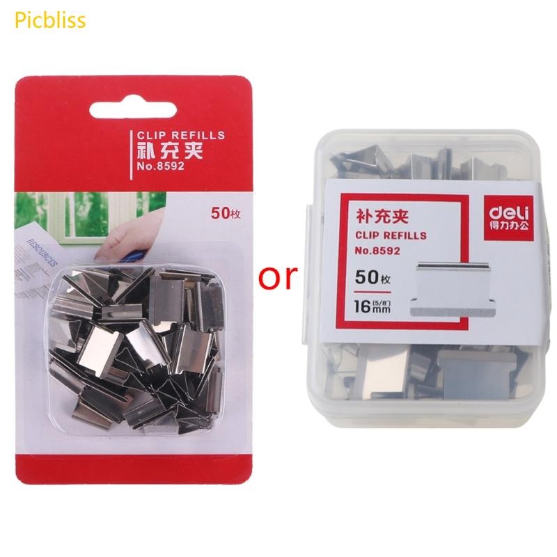 Picbliss 50pcs Metal Paper Clipper Refill Document Clip Photo Tickets ...