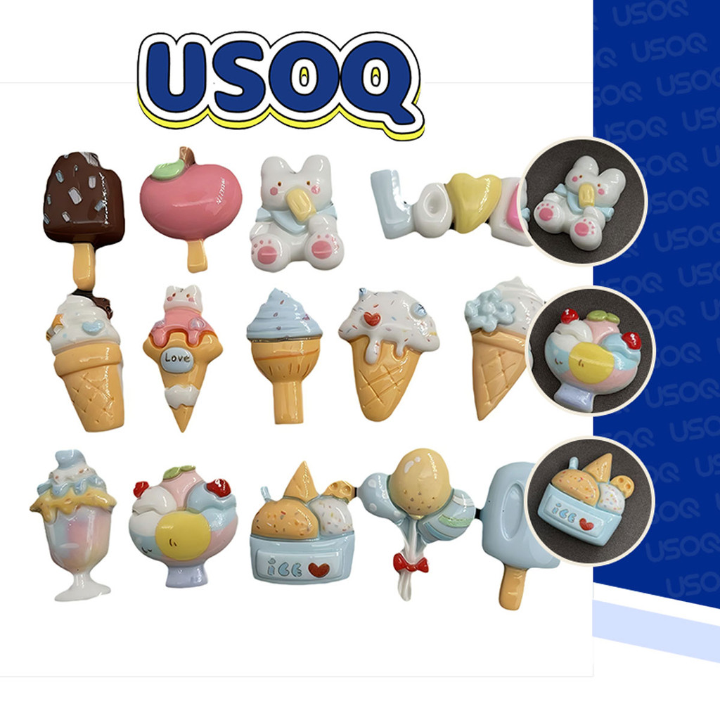 USOQ Jibbitz Crocs Cartoon Ice cream bunny Cave Shoe Buckle DIY ...