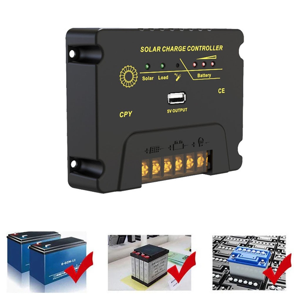 Solar Charge Controller 10A/20A Solar Panel Regulator with USB Port ...