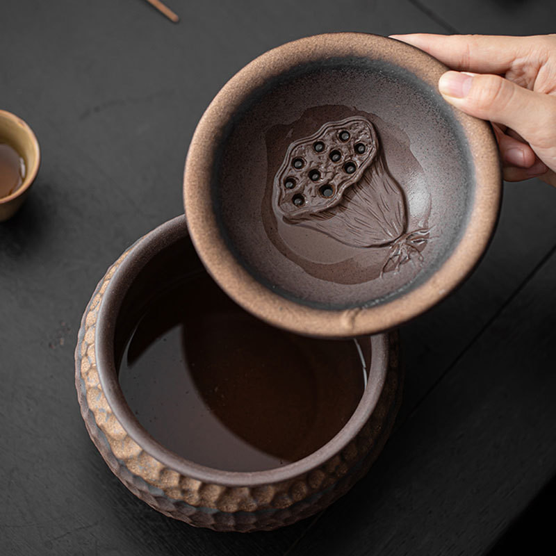 Retro Stoneware Tea Basin Jianshui Tea Basin Desktop Exhausted Tea Jar ...