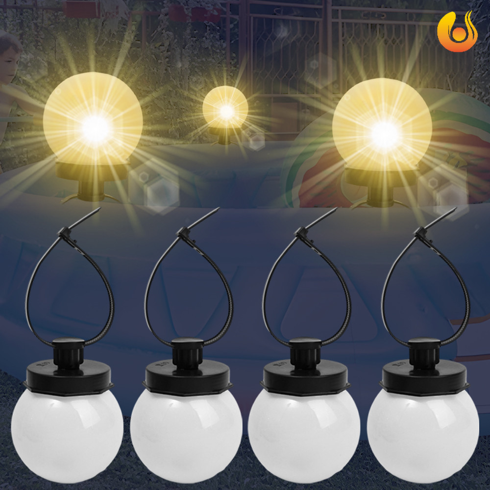 Creative Round Solar Powered Swimming Pool Fence Decor Light- Portable ...