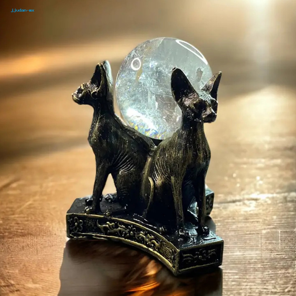 JD Faux Crystal Display Stand Hand Shape Display Stand Black Cat Resin ...