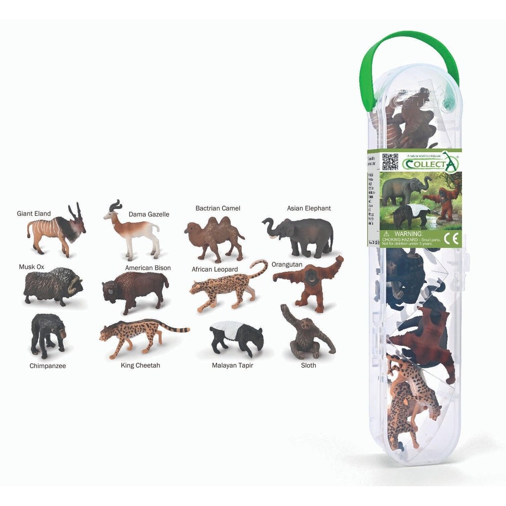CollectA A1212 Mini Wild Animals Model Set of 12PCS Collectible ...