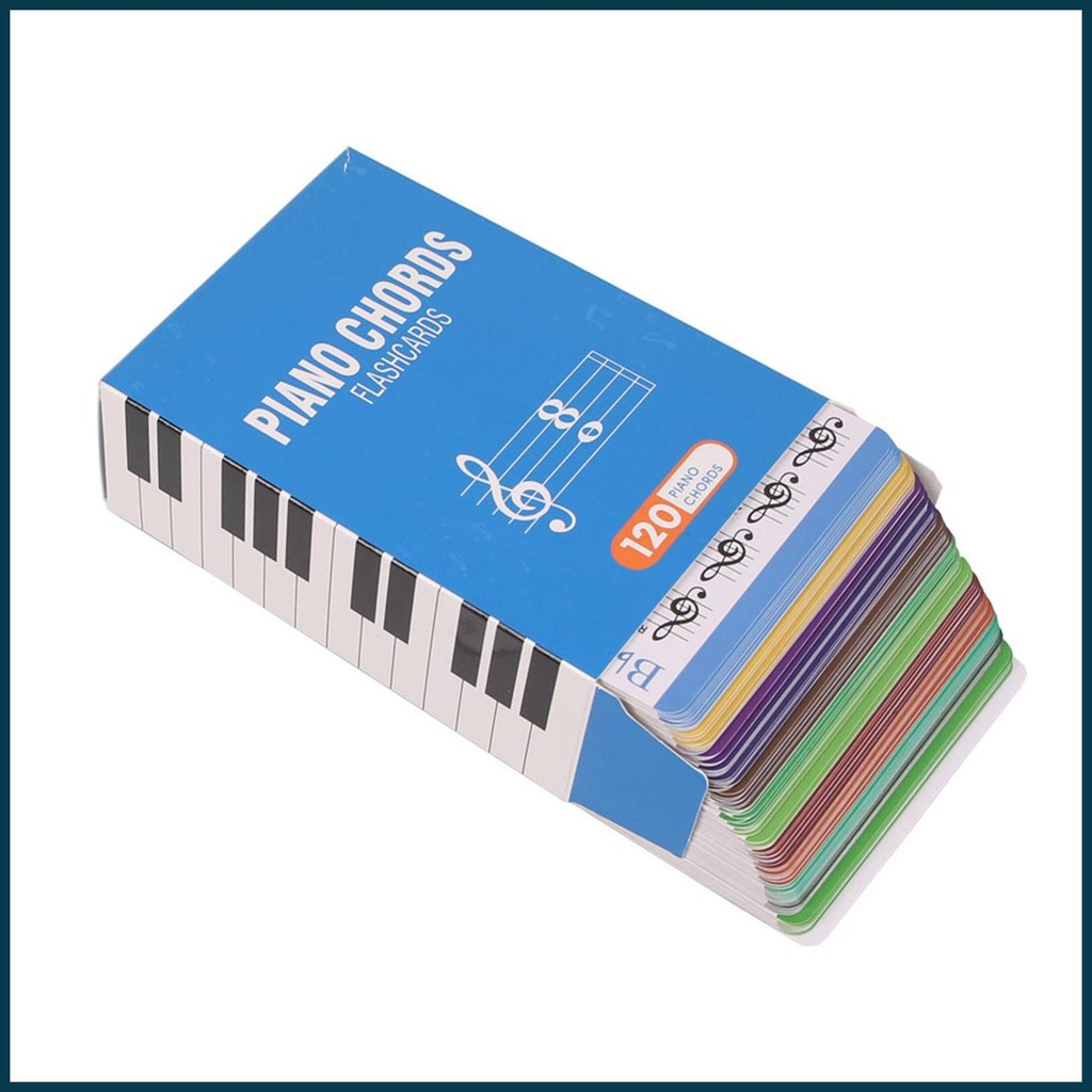 Piano Chords Chart Music Note Reading Flash Cards Colorful Electric ...