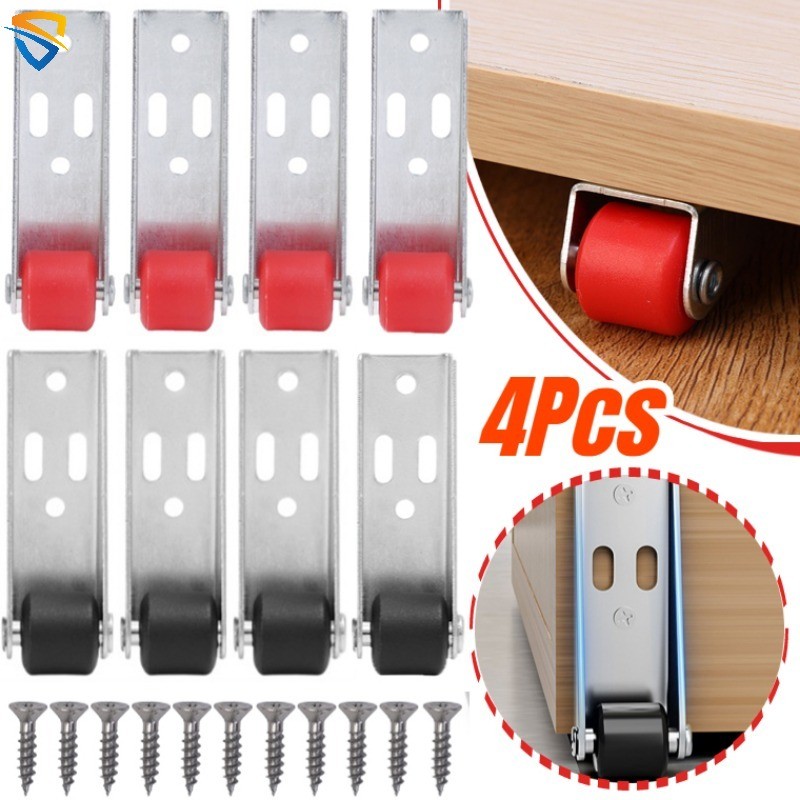 Furniture Silent Side Mounted Directional Rollers with Screws Red Black ...