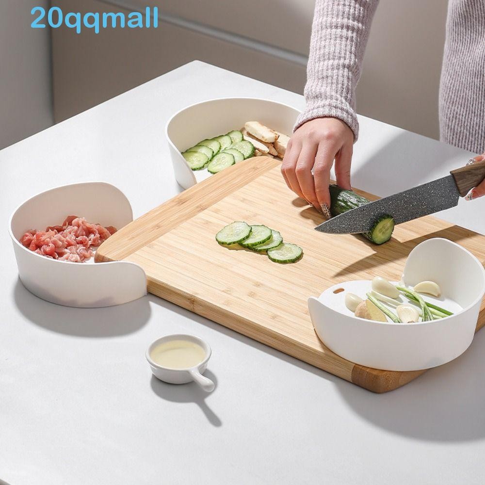 QQMALL Side Dishes Plate, Open Type Round Vegetable Preparation Plate ...