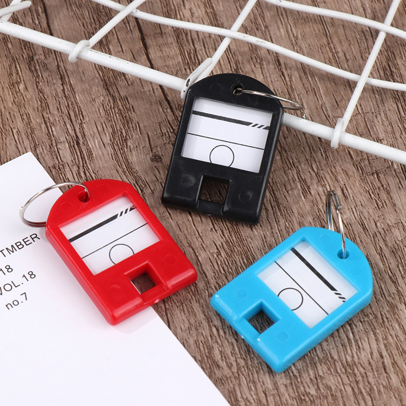 BlingFlash 10Pcs Colorful Keychain Key Tag Label ID Name TEL Number ...