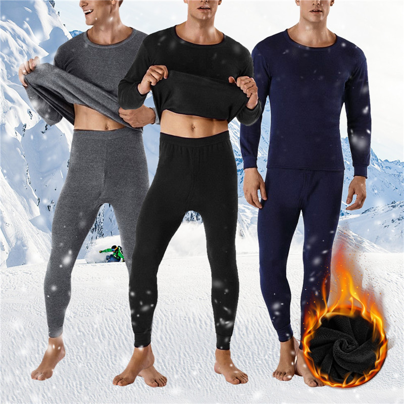 Thermal Underwear Men's Thickened and Padded Cold Protection Warm Set ...