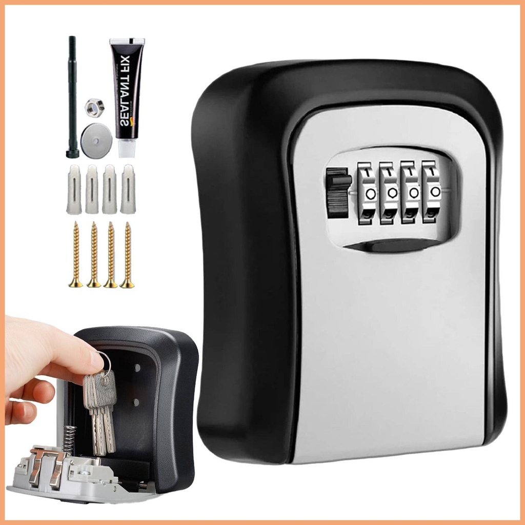 Key Storage Lock Box 4-Digit Combination Security Key Hider Resettable ...