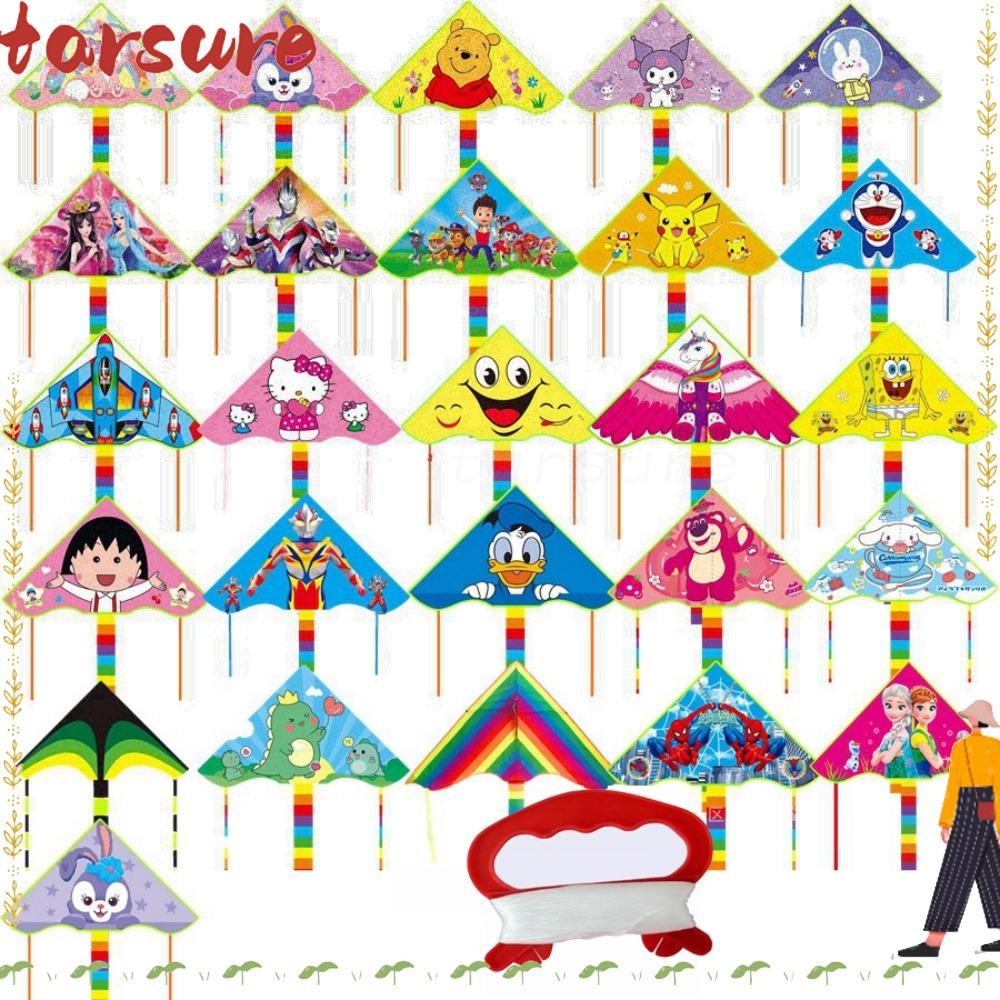 TARSURE 1M Cartoon Kites, Kuromi Spiderman 30 Meter Kite Line Children ...