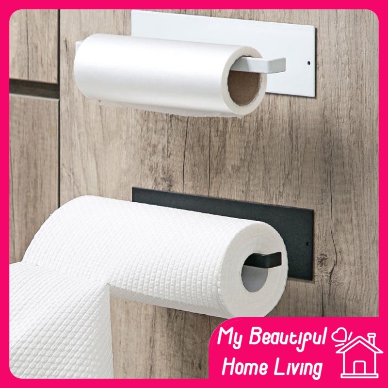 (DOUBLE TAPE INCLUDED) Iron Kitchen Towel Hanger Rack Bar Cabinet Cling ...