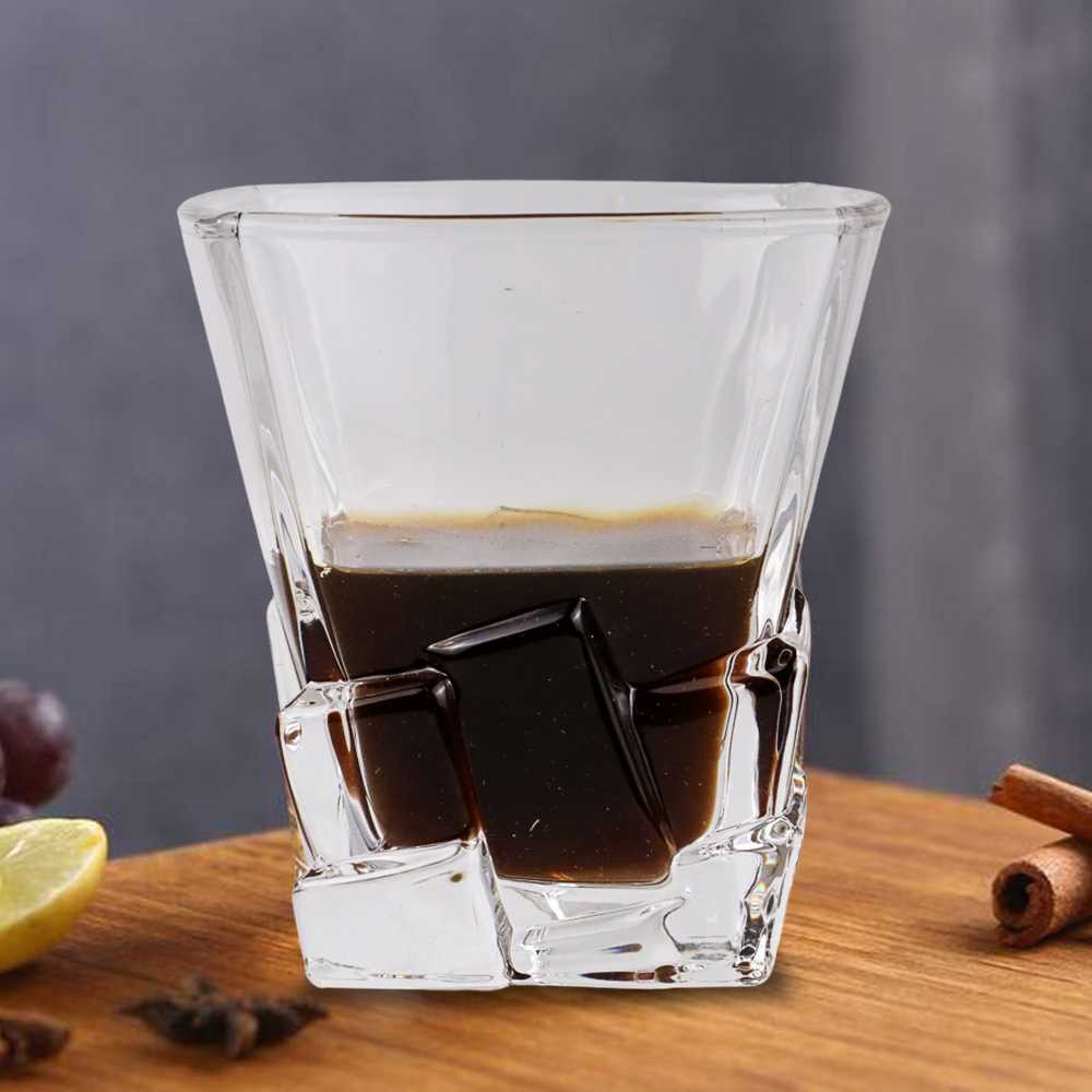 One Two Cups Glass Crystal Cube Cut Rock Glass 285ml - YJ101 ...