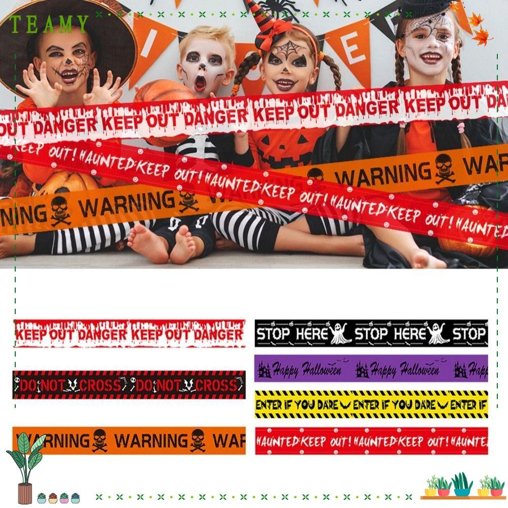 TEAMY Halloween Warning Tape, Halloween Props LDPE Danger Warning Line ...