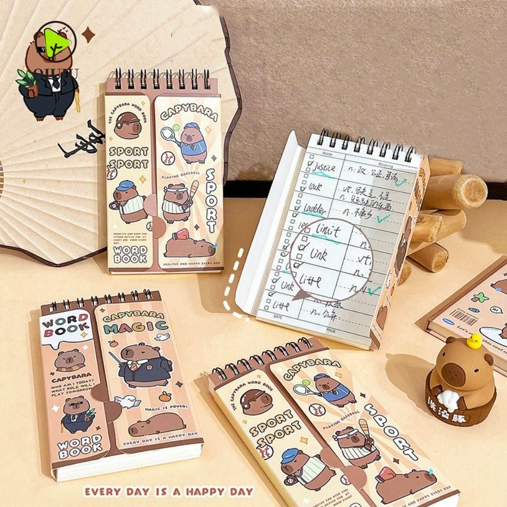 QIUJUU Capybara Planner Notebook, Cartoon Mini Diary Notepad, Cute ...