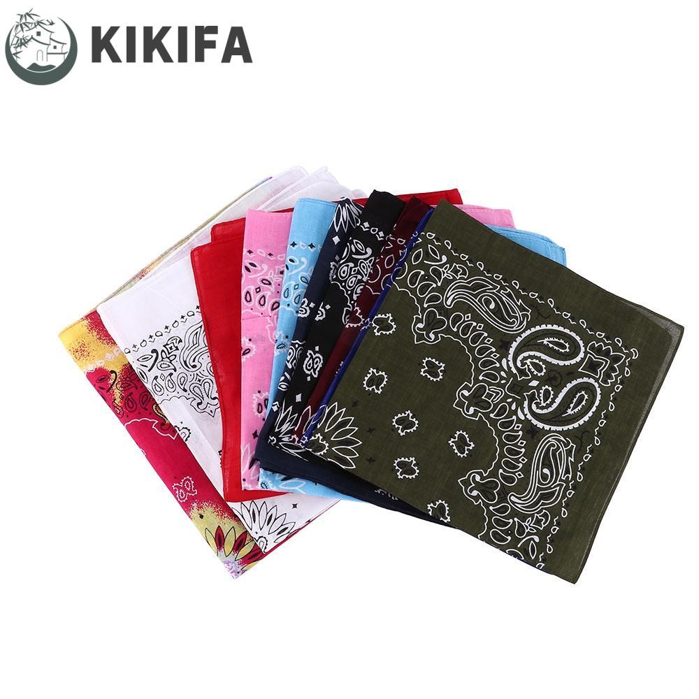 KIKIFA Handkerchief 55cm*55cm Neck Wrist Band Men Women Hip Hop Paisley ...