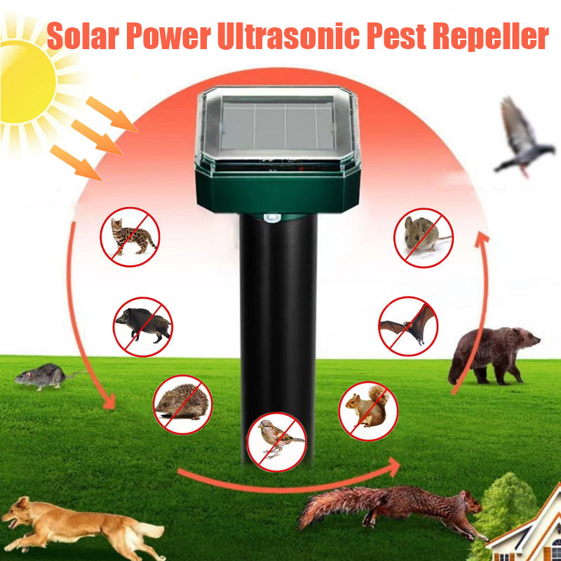 Solar Power Ultrasonic Pest Mole Repeller Snake Bird Insect Pests ...