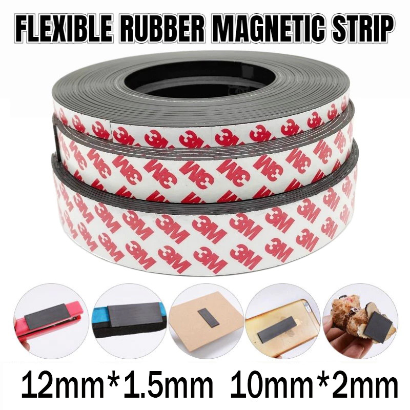 2M Magnetic Strip with Adhesive Flexible Magnetic Rubber Strip Tape ...