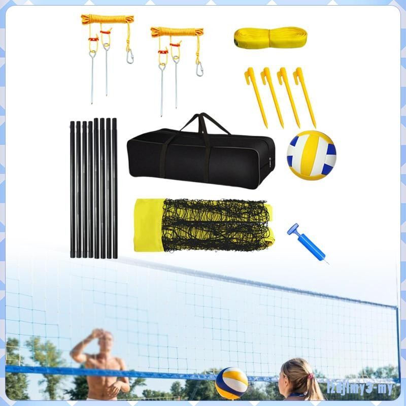 [LzdjlmyabMY] Volleyball Set Portable Volleyball Net System Pump Quick ...