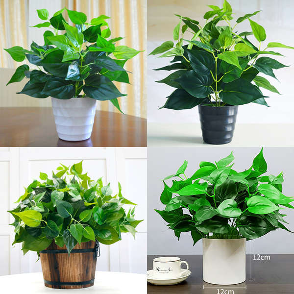 office desk decoration pokok hiasan dalam rumah Daun pothos tiruan ...