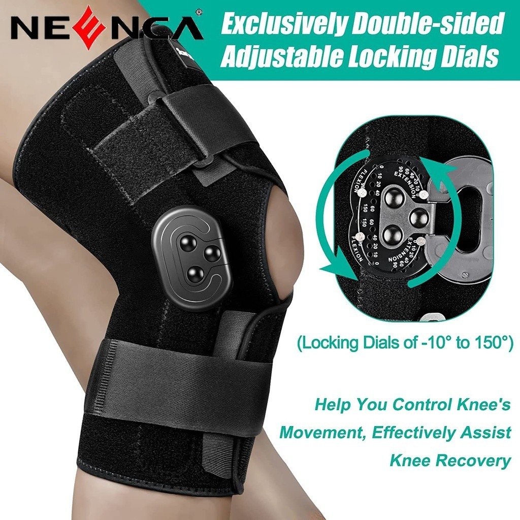 【In stock】NEENCA Hinged Knee Brace with Side Stabilizer Adjustable Knee ...
