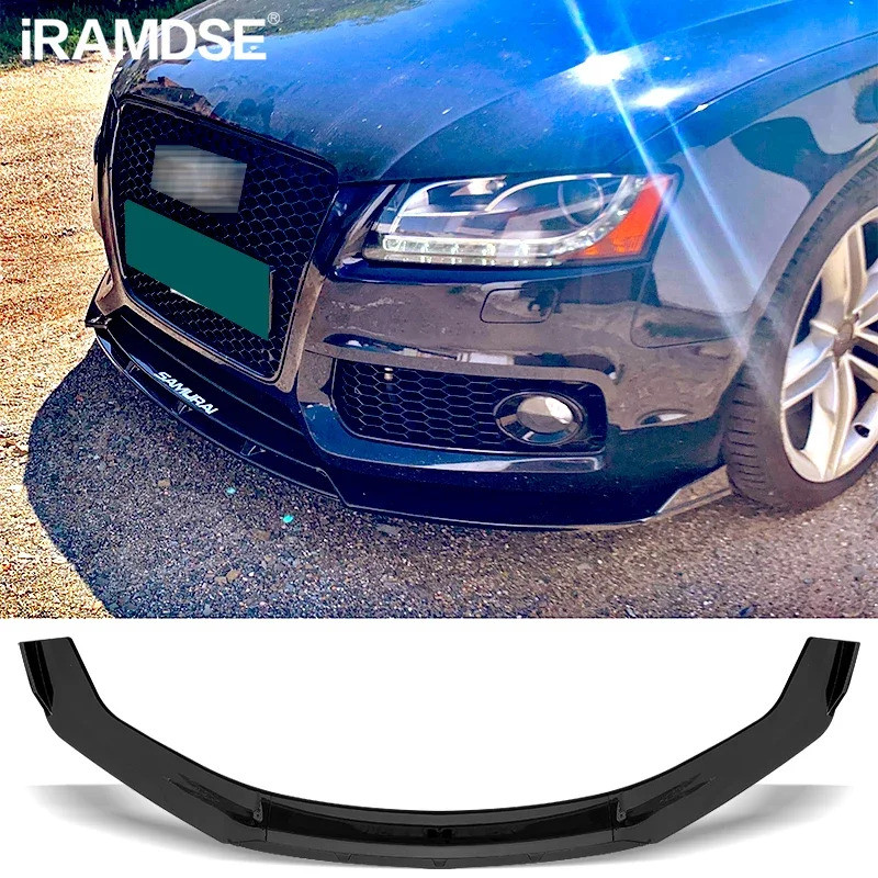 Front Skirt Splitter for Audi A5 Bumper Spoiler 2008-2016 Black Carbon ...