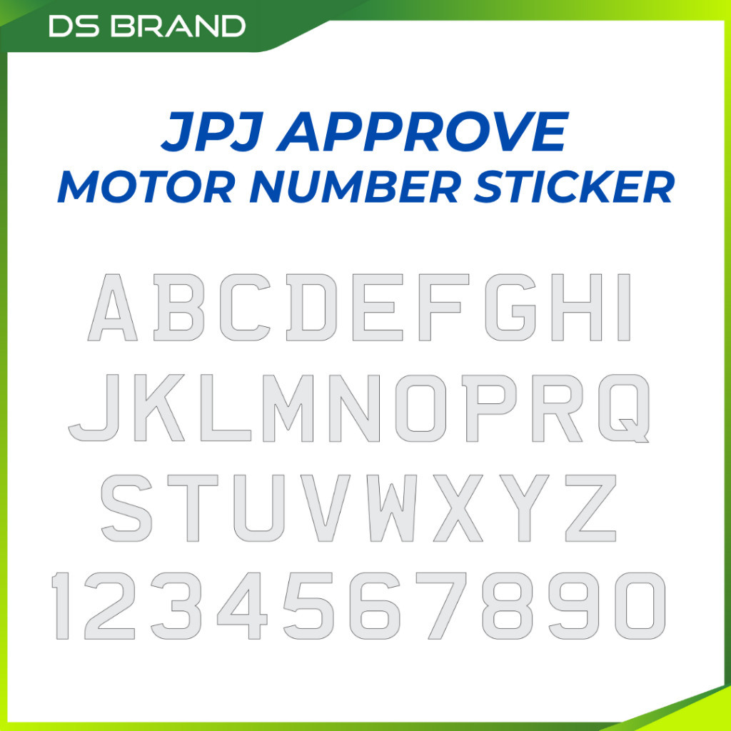 Pelekat Plate Motor Nombor / JPJ Putih Approve / Sticker Nombor Plat ...