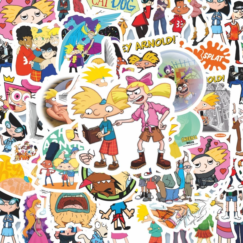 HP 100PCS Cute Cartoon Hey Arnold Stickers Cute Creative Decoration ...