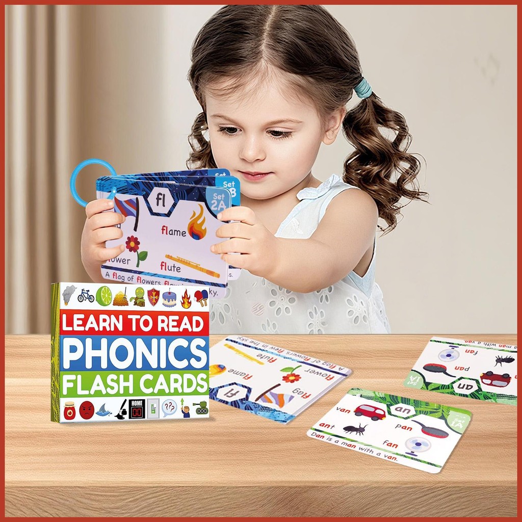 Phonics Cards Phonics Flash Cards for Kids Educational Study Toy for Homeschool First Second ...