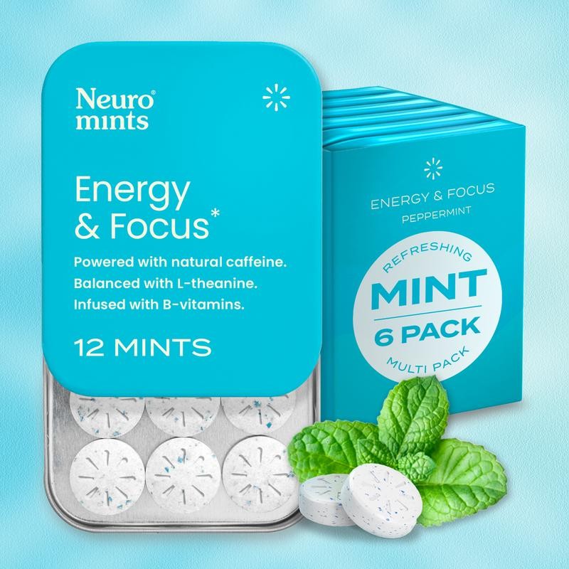 Neuro Energy Caffeine Mints - Sugar-Free Nootropic Mints for Energy ...