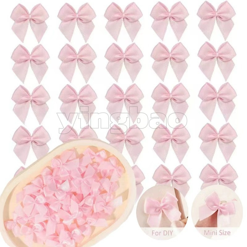 200PCS Mini Bows Fabric Small Bows Satin Ribbon Tiny Bow for Crafting ...